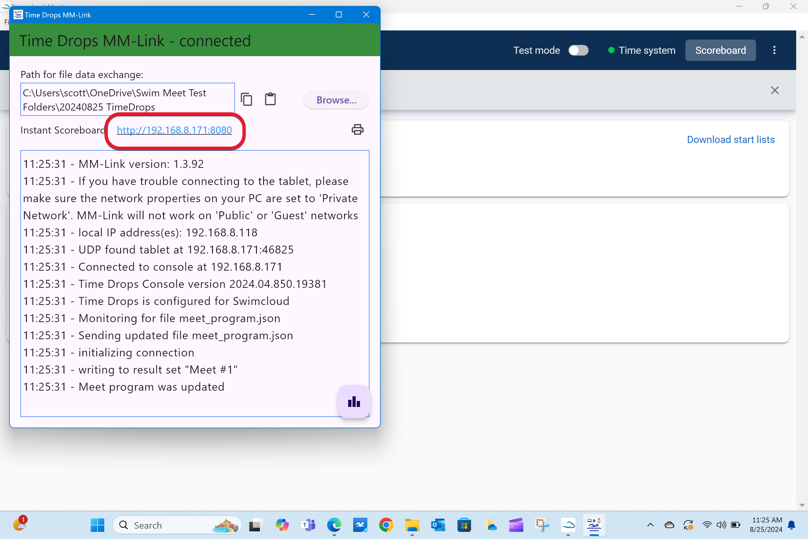Connecting to Time Drops – swimcloud